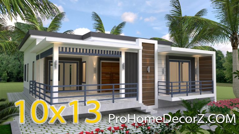 House design 10x13 Meters 33x43 Feet 3 Bedrooms - House Design 3D