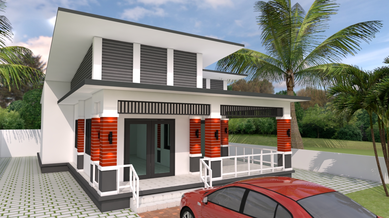 House Design 9×13.5 Meter 30×44 Feet - House Design 3D