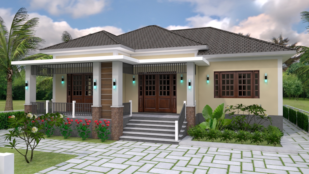 House Design 3d 12x11 Meter 39x36 Feet 3 Bedrooms Hip Roof - House ...