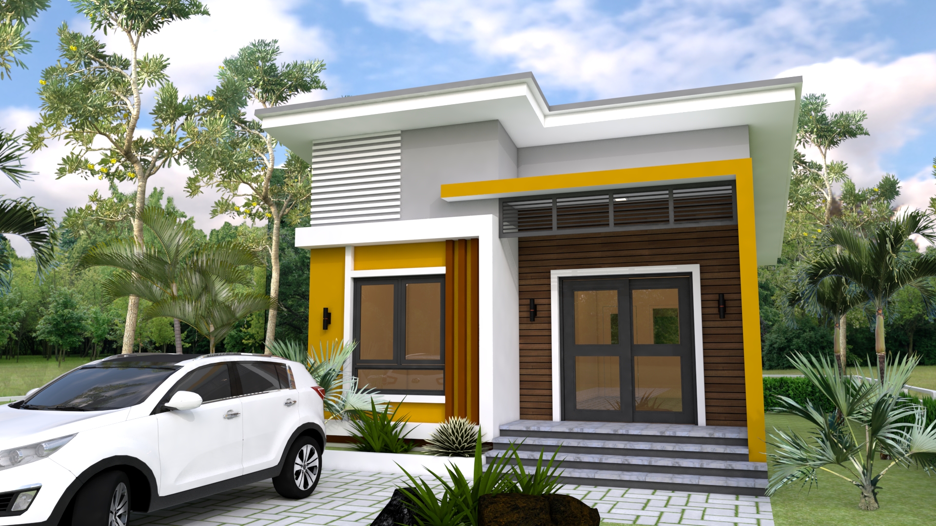 Small House Design 6.5×8.5 meter 22×28 Feet - House Design 3D