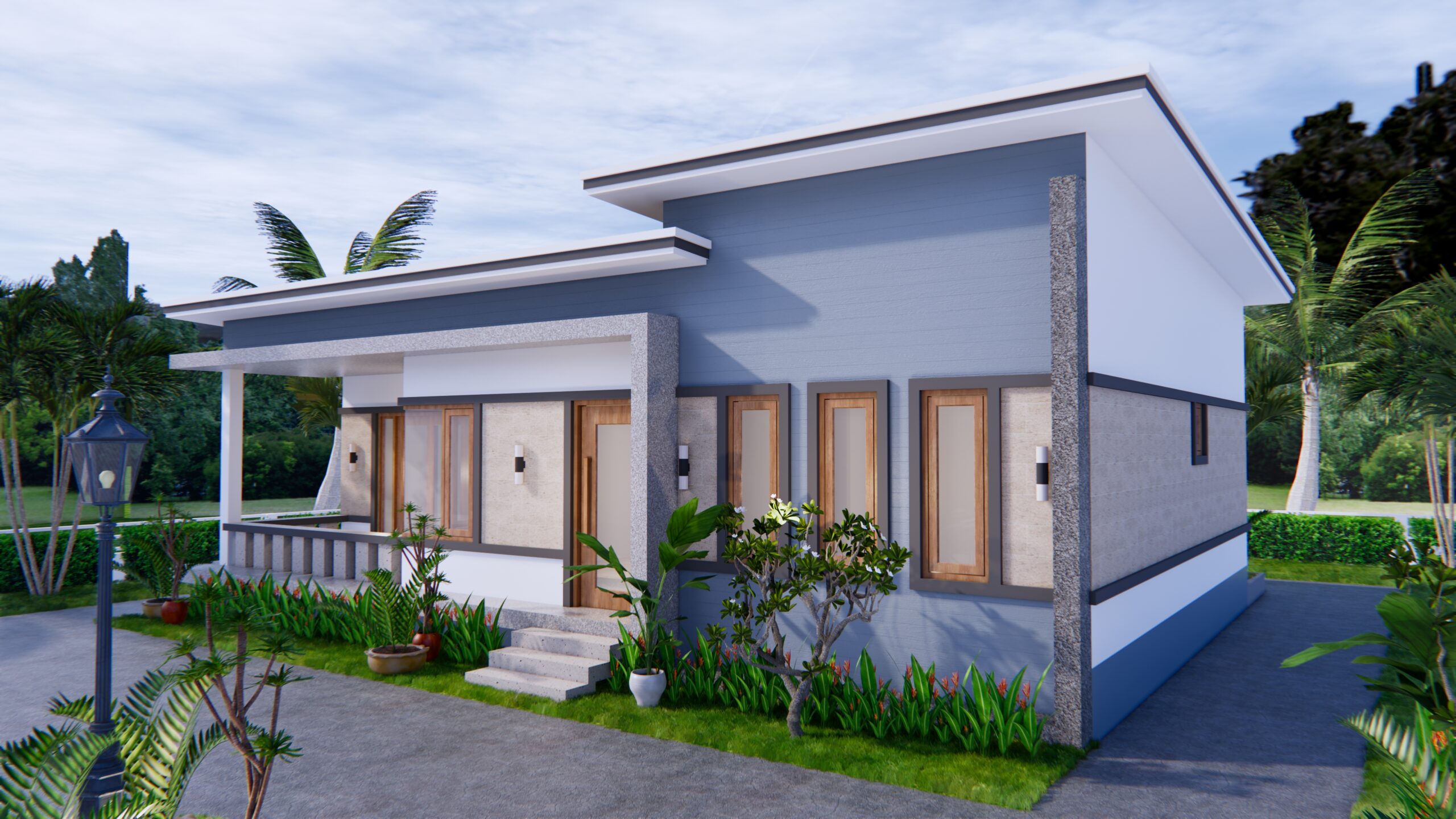 House Design 3d 12x12 Meters 40x40 Feet Shed Roof - House Design 3D