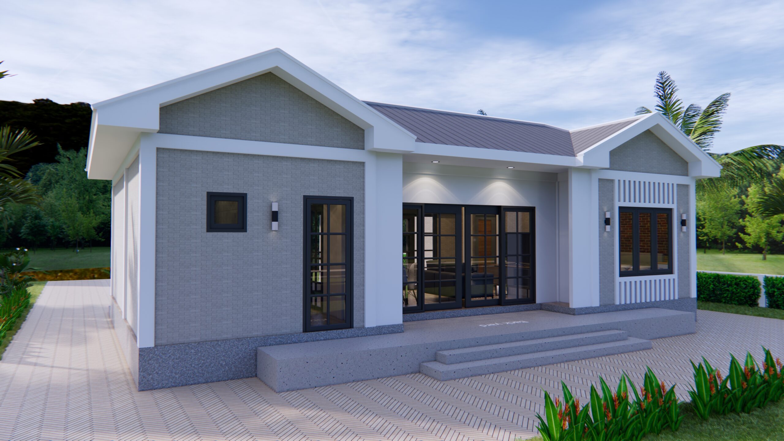 House Design 3d 13x7.5 Meter 43x25 Feet Gable Roof - House Design 3D