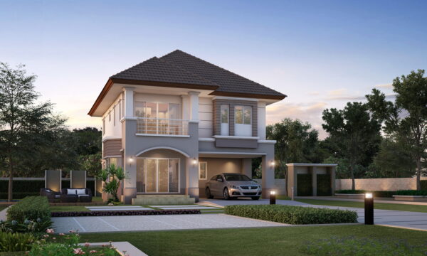 House Plan Idea 9x11 meter with 4 Bedrooms - House Design 3D