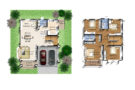 House Plan Idea 9x11 meter with 4 Bedrooms - House Design 3D